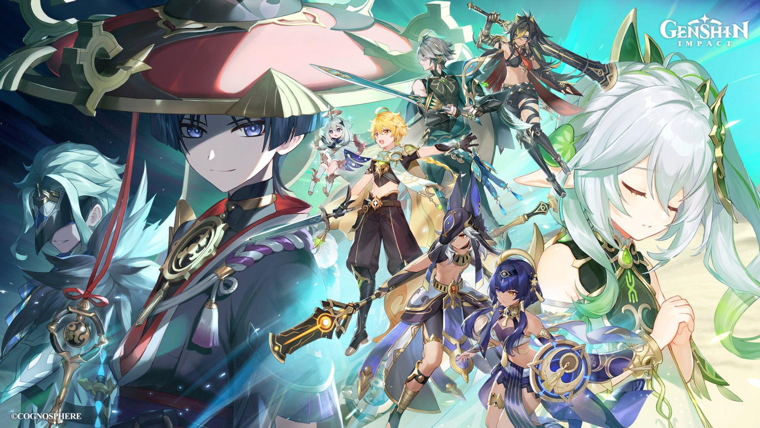 hou genshin impact aether alhaitham candace cyno dehya dottore nahida paimon scaramouche armor ...